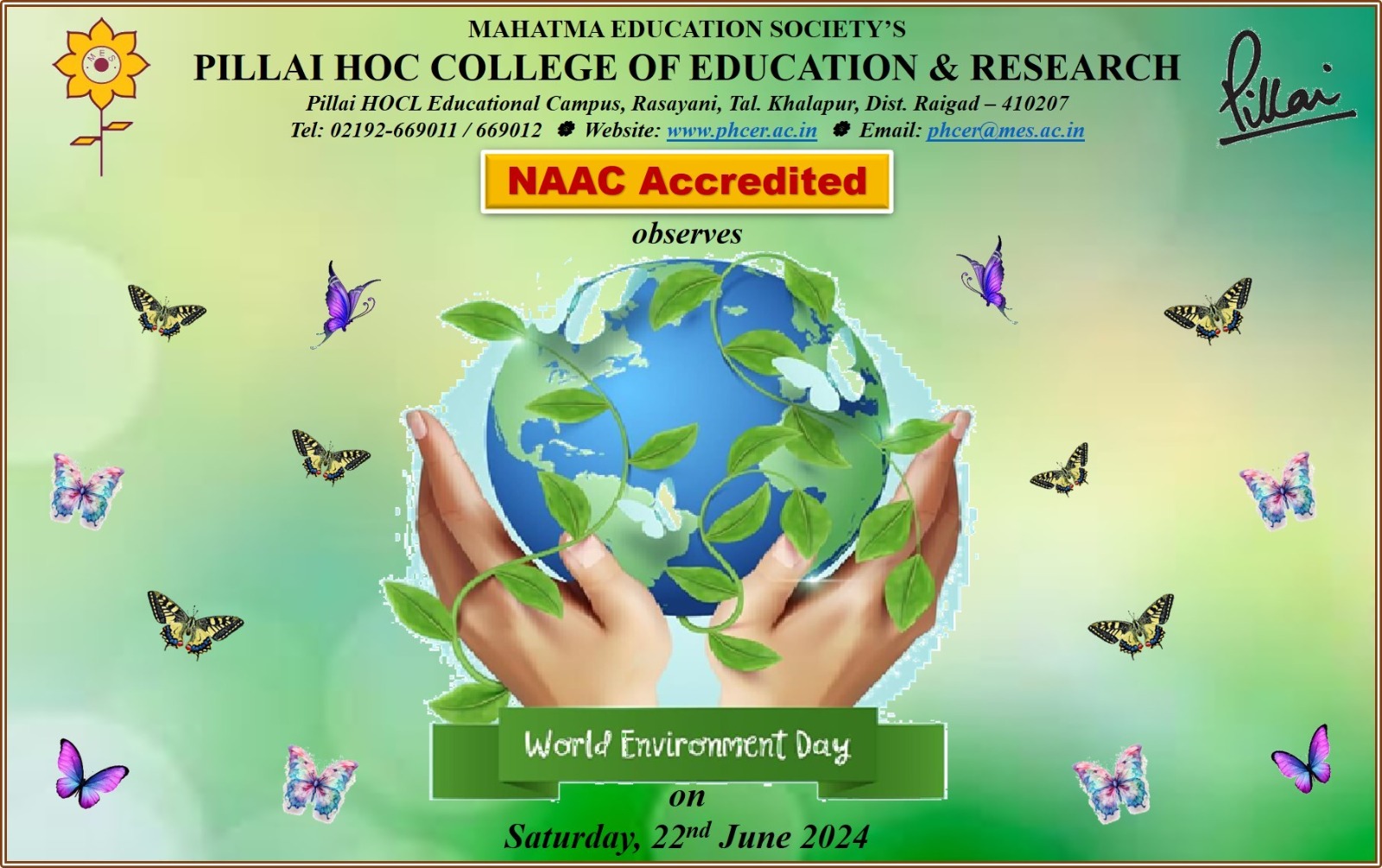 World Environment Day | PHCER | Pillai HOC College of Education & Research